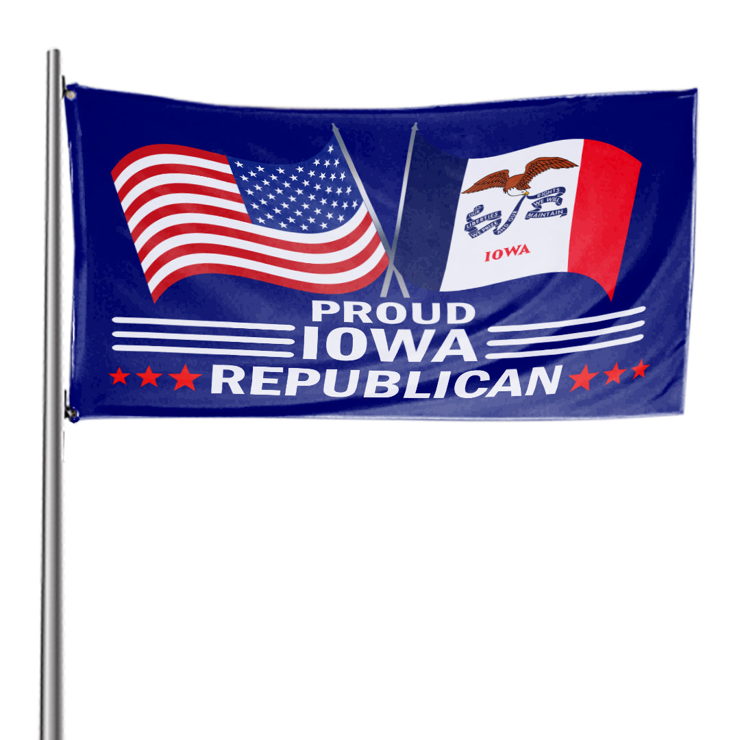Proud Iowa Republican 3 x 5 Flag - Limited Edition Flags – Republican Dogs